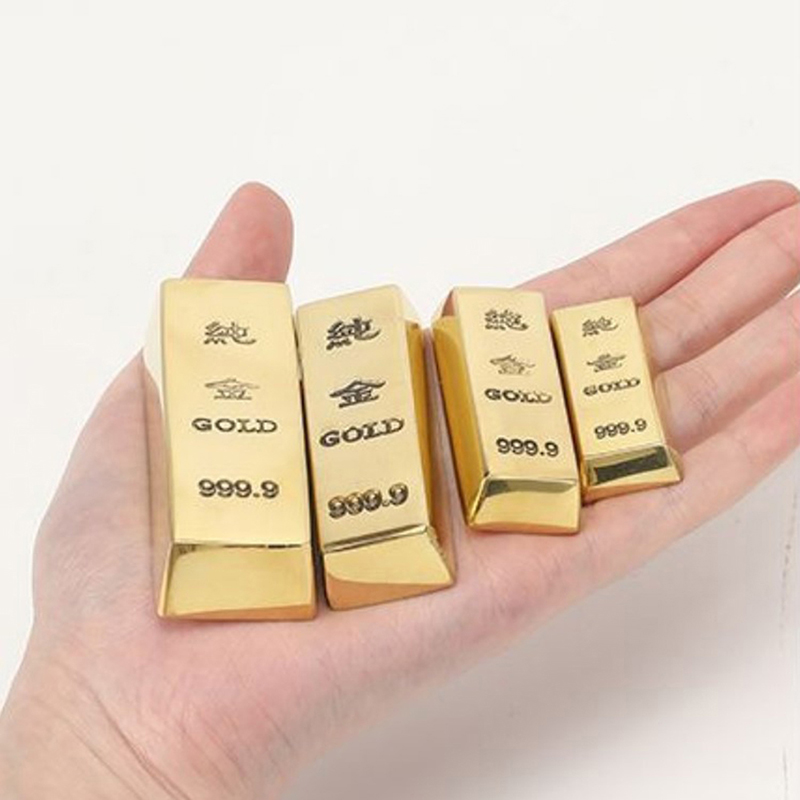 Pure copper imitation gold bar fake gold bar ingot brass solid props ...