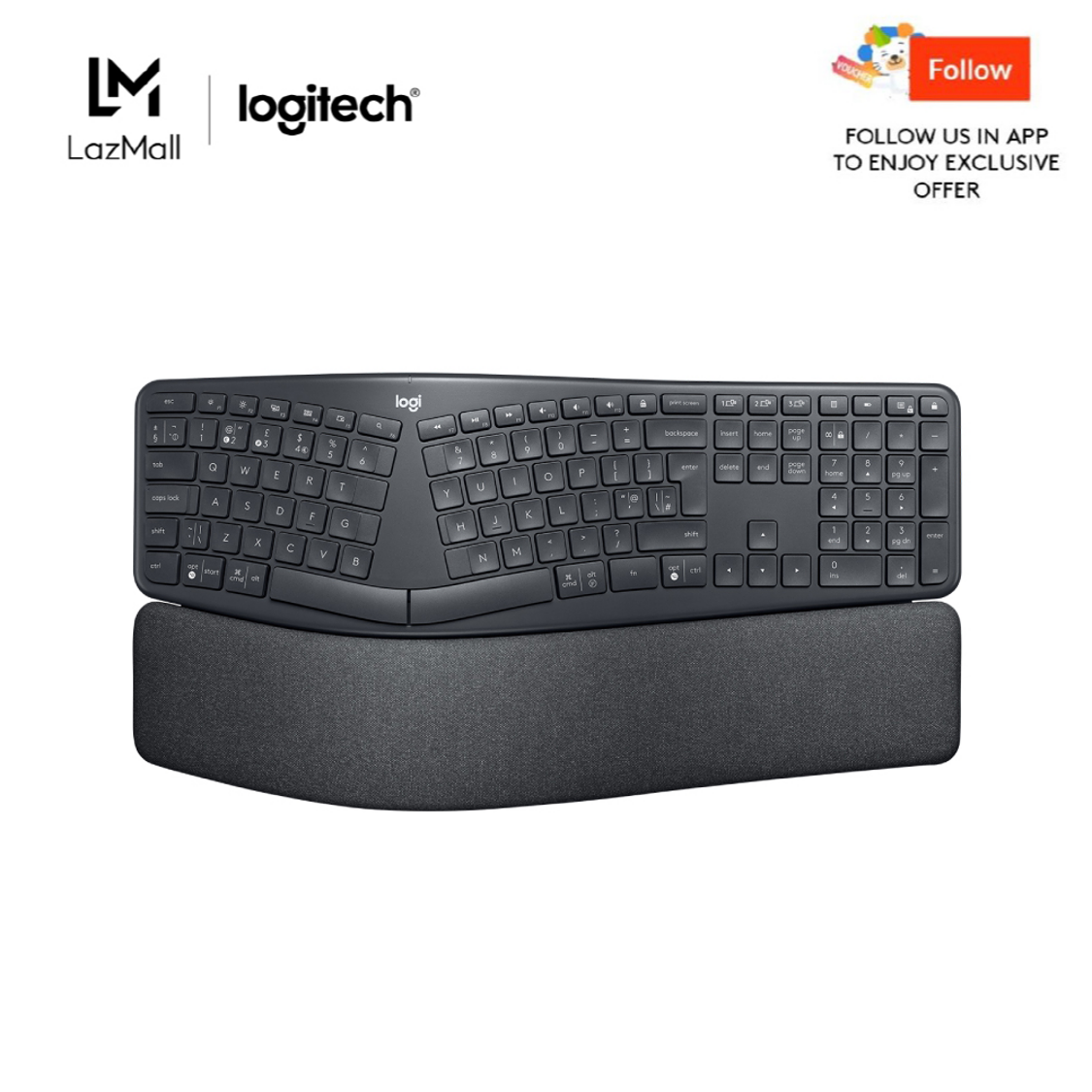 Logitech ERGO K860 Wireless Ergonomic Keyboard with Split Keyboard ...