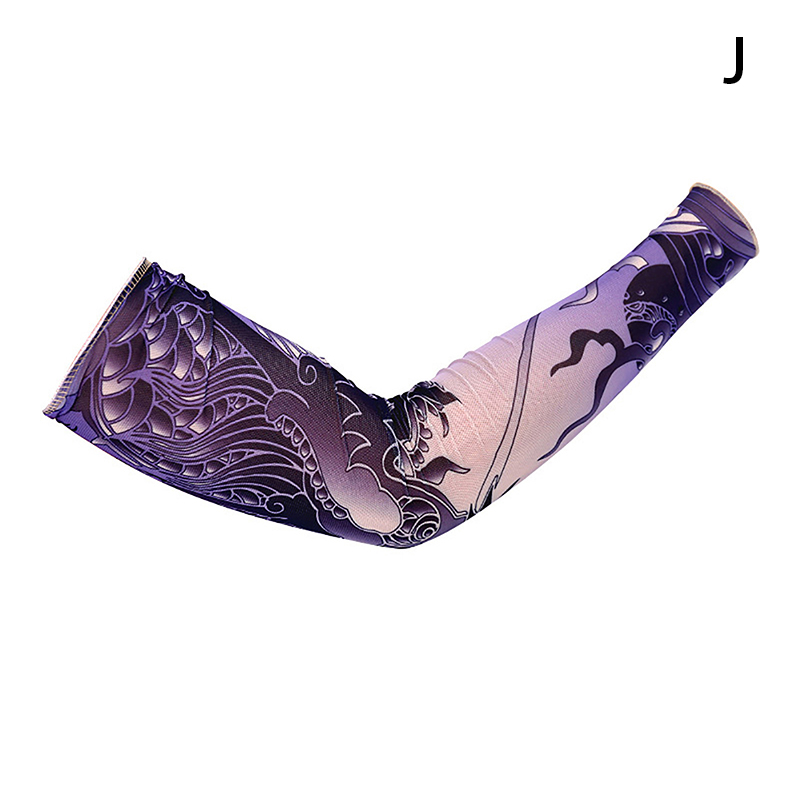 Summer Tattoo Sleeves Sun Protection Outdoor Driving Ice Silk Arm ...