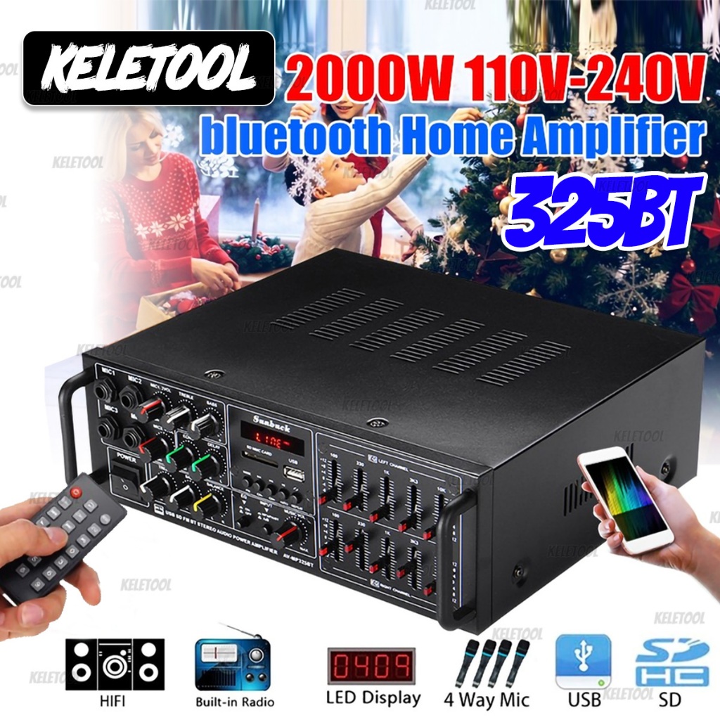 power amplifier 326BT 5000W Bluetooth Stereo Amplifier mixer amplifier ...