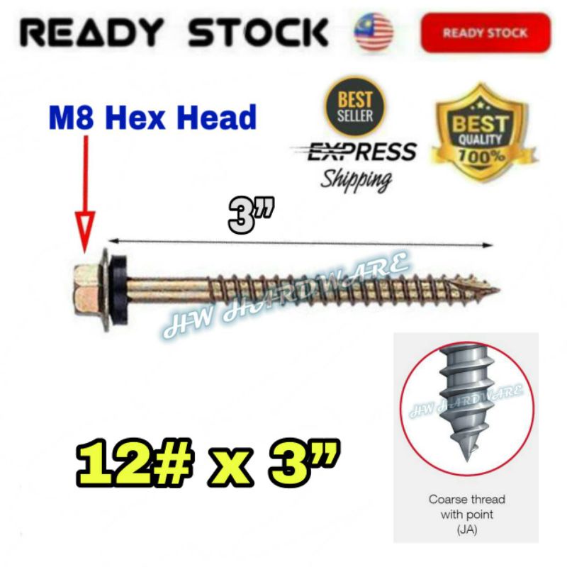 M8 Hex Head Self Drilling Roof and Awning Screw for Wood/ Metal/ Skru ...