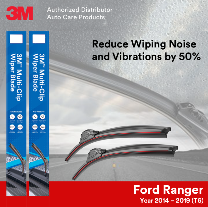 3M Multi-Clip (Hybrid Design) Wiper Blades for Ford Ranger T6 , 2014 ...