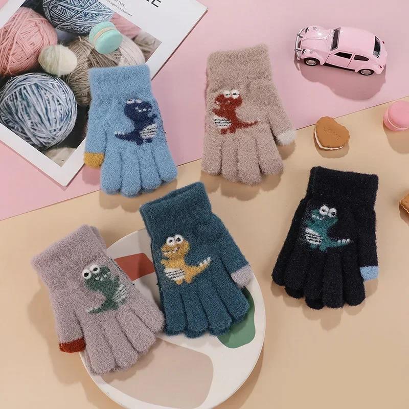 【Popular】3-9 Years Winter Kids Thickened Knitted Gloves Cartoon Small ...