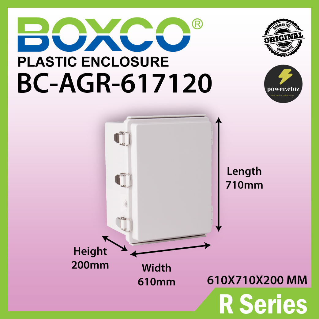 🆕 BOXCO BC-AGR-617120 (610 X 710 X 200MM) ABS Hinge Type Enclosure Box ...