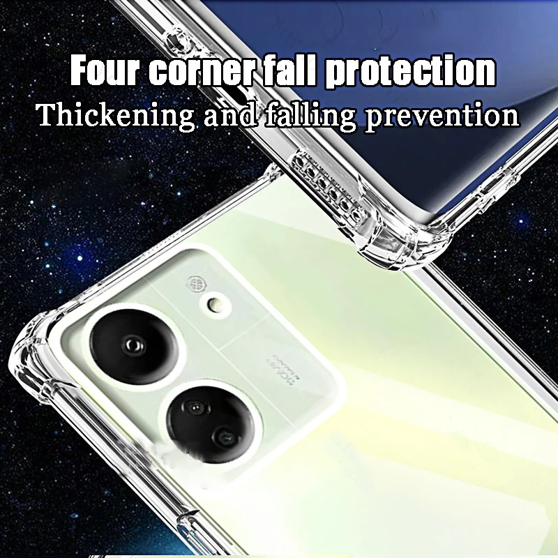 Transparent Phone Case for Redmi 13C 12c 10C 9C Clear Soft Silicone ...