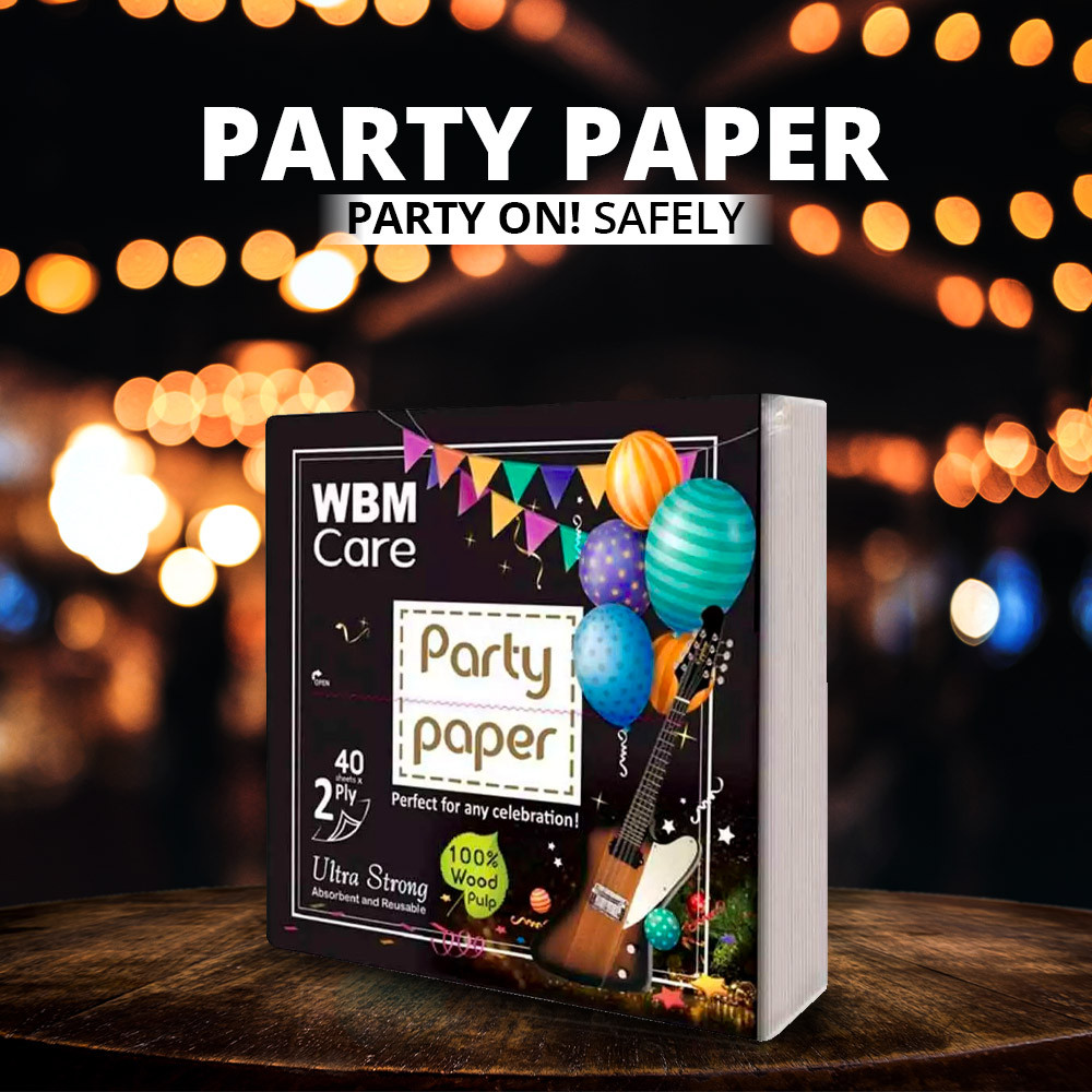 Pack of 10 - WBM Care Party Paper (40 Sheets) - 2Ply | Tissue Paper ...