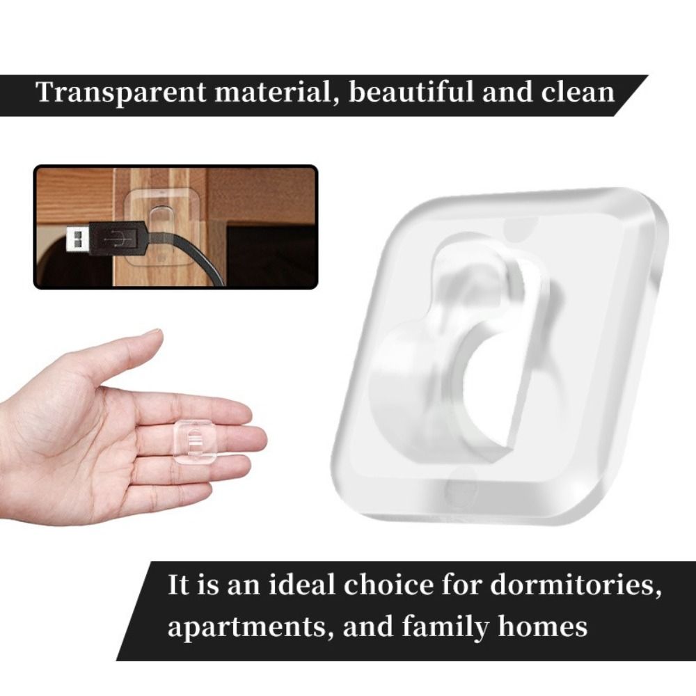 Hanger Transparent Cable Management Clips Mini Clear Self Adhesive ...