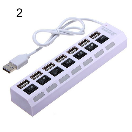 【EleganceWorld】USB Hub 2.0 High Speed 7 Port Hub Splitter With ON/OFF ...