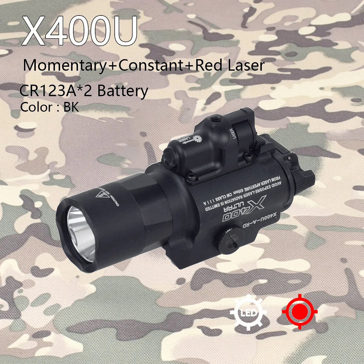Tactical SureFire LOGO X400 Ultra X400V Strobe X400V-IR Infrared Weapon ...