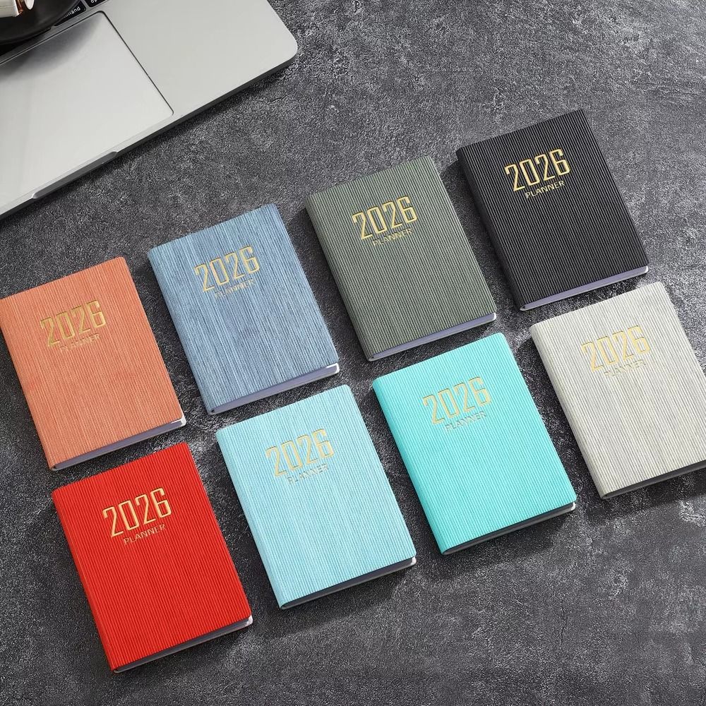 2Pcs Journal 2026 A7 Planner Book Mini Portable Thin Design Weekly ...