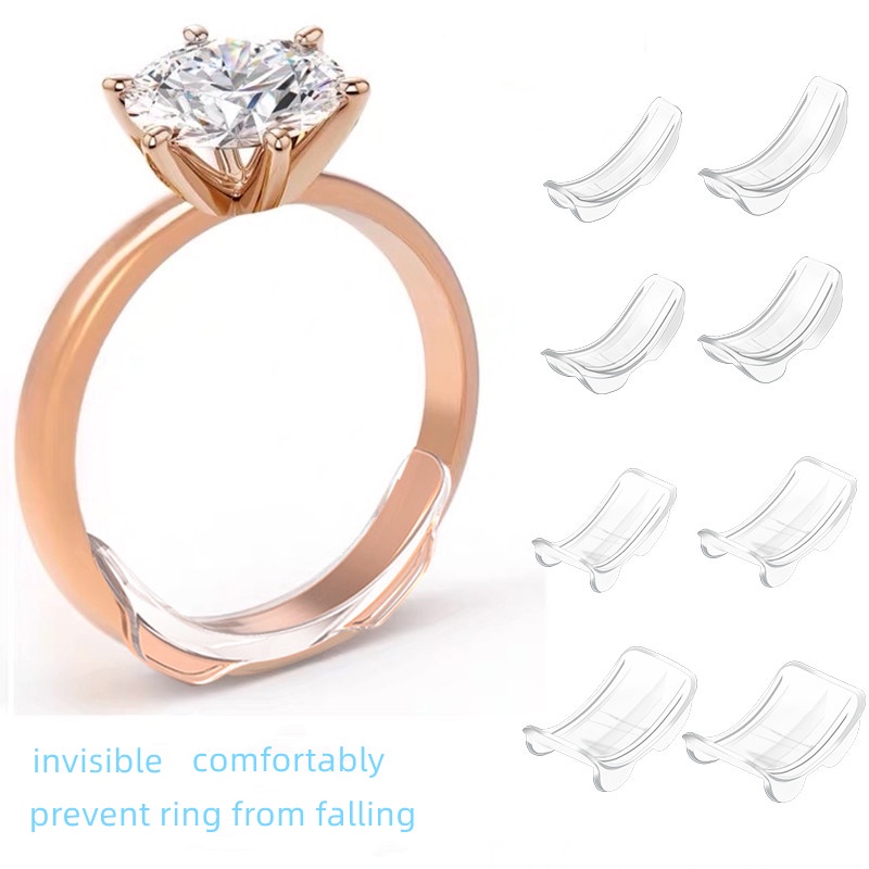 8 Piece Set ring adjuster transparent/ring size adjuster ring stopper ...