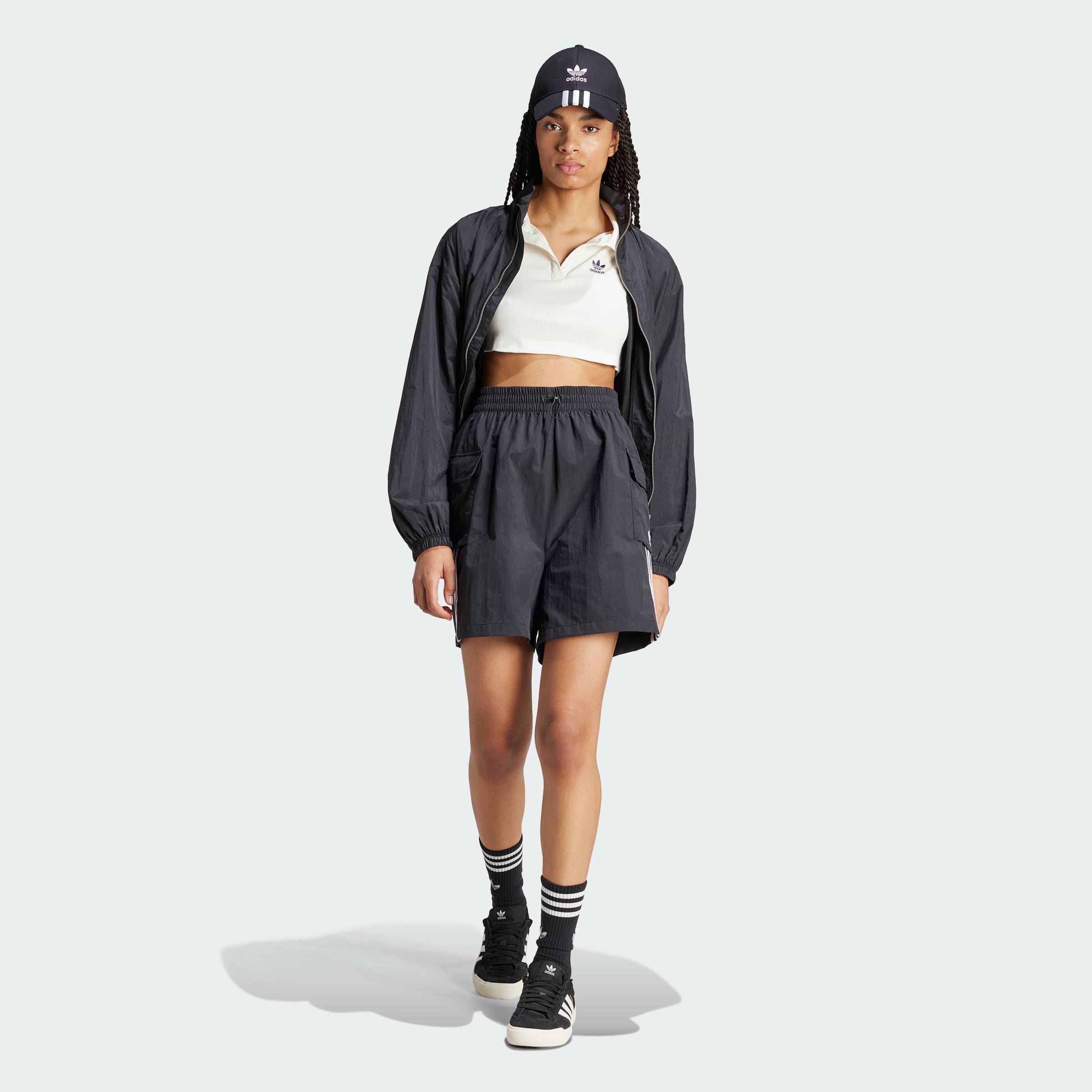 adidas ไลฟ์สไตล์ เสื้อแต่งผ้าริบ Premium Originals ผู้หญิง สีขาว IT9858 ...