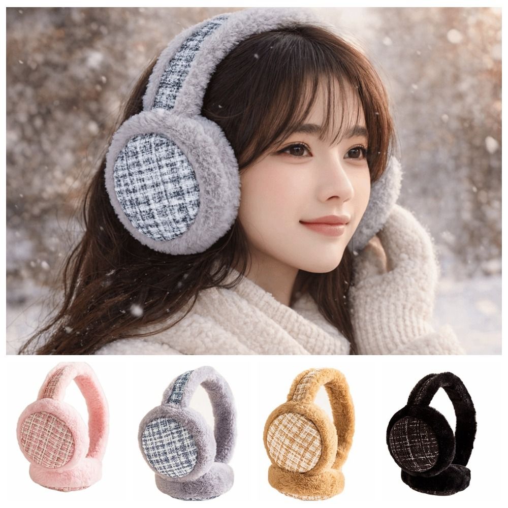 Cold-Proof Solid Color Winter Warm Earmuffs Windproof Soft Foldable Ear ...