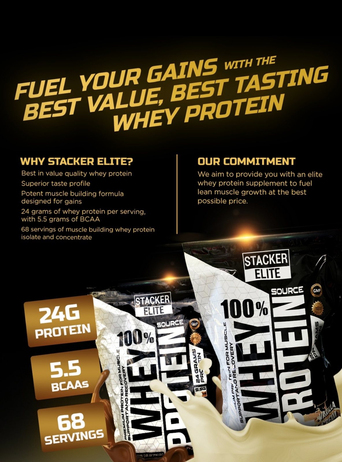 STACKER2 100%WHEY PROTEIN SOURCE 5LBS VANILLA ICE CREAM | Lazada PH