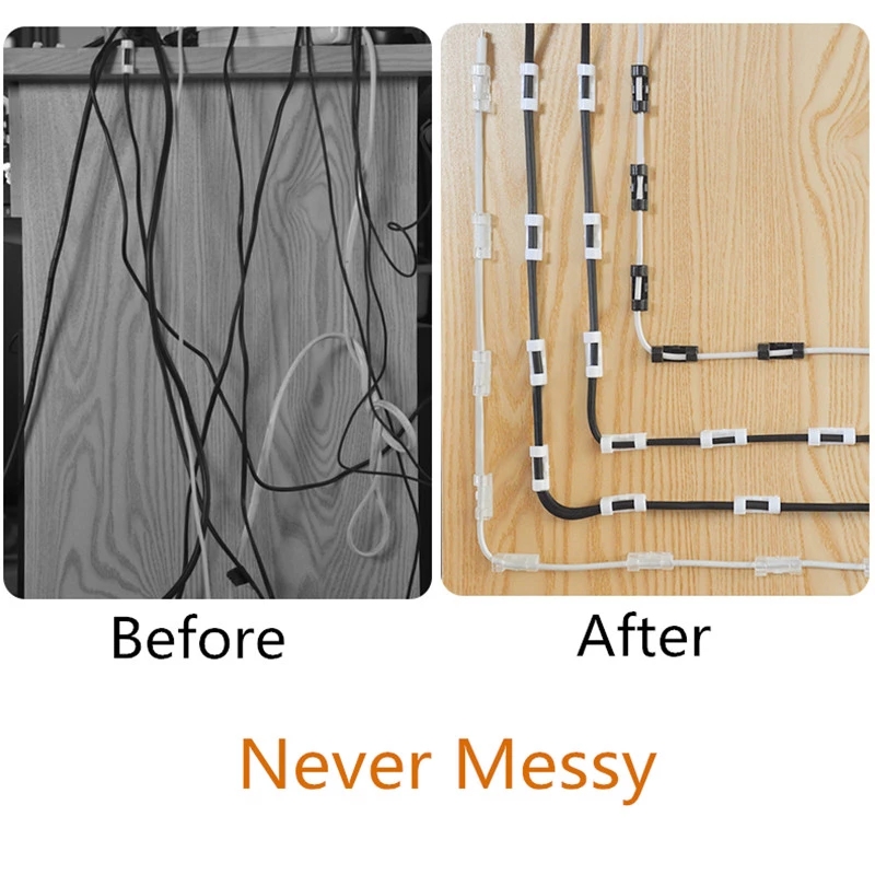【7efc9af3】5/20PCS Self Stick Wire Organizer Line Cable Buckle Clips ...