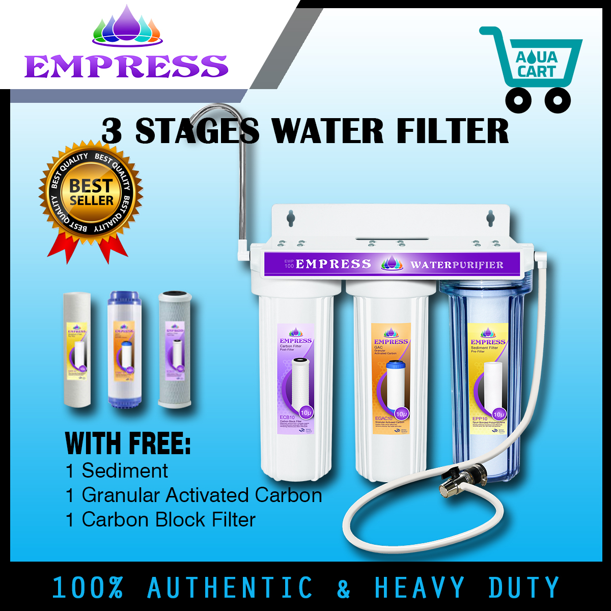 Empress 3 Stages Water Filter Purifier System with free 3 filters ...