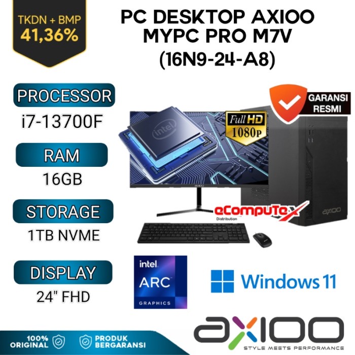 PC DESKTOP AXIOO MYPC PRO M7V (16N9-24-A8) i7 / INTEL ARC 750-8GB TKDN | Lazada Indonesia