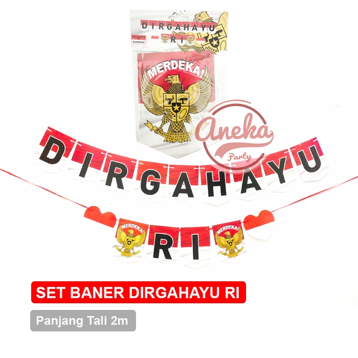 Banner DIRGAHAYU RI / bunting flag HUT RI kemerdekaan / banner Hut Ri ...