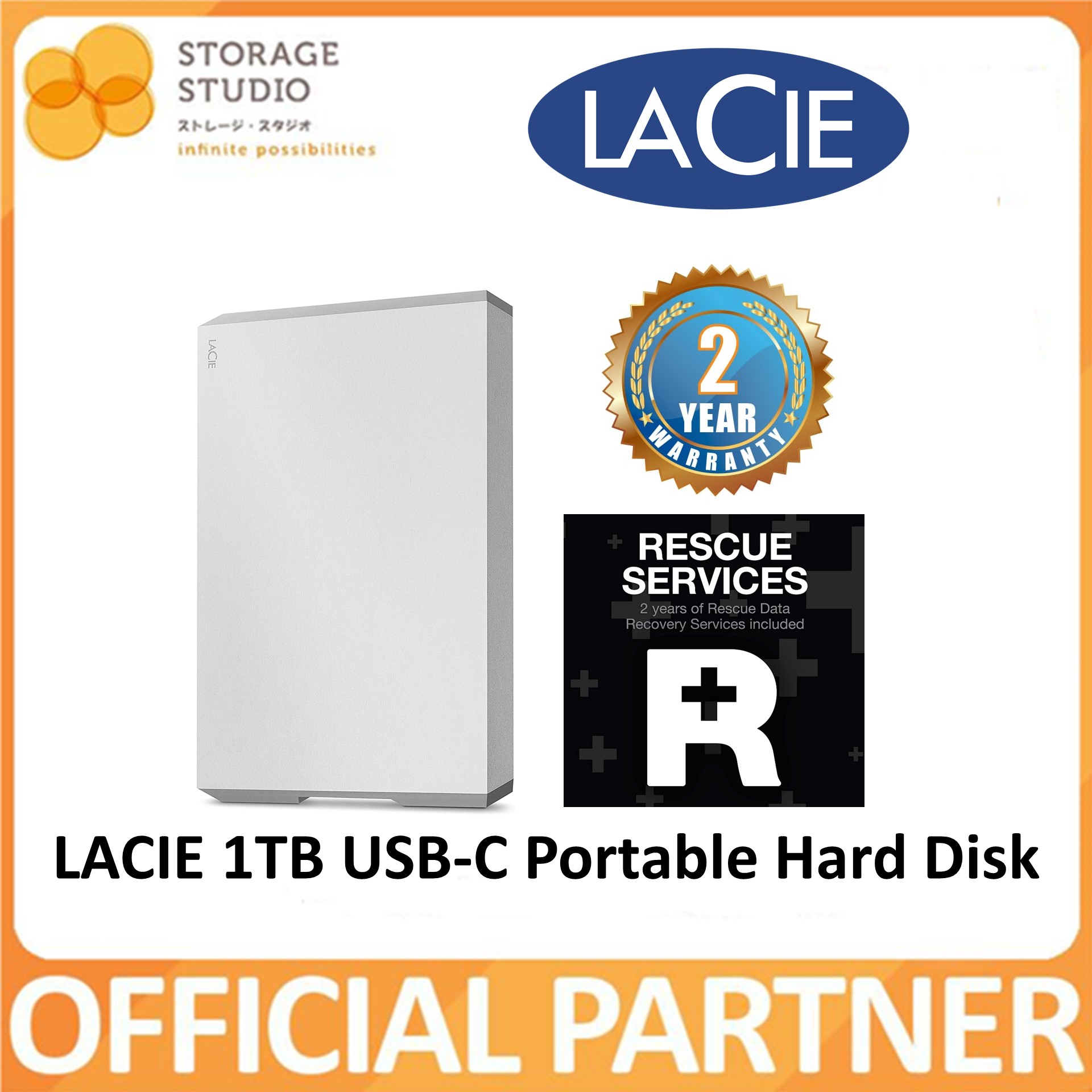 LACIE 1TB Mobile Drive USB-C Portable Hard Drive. Singapore Local 2 ...