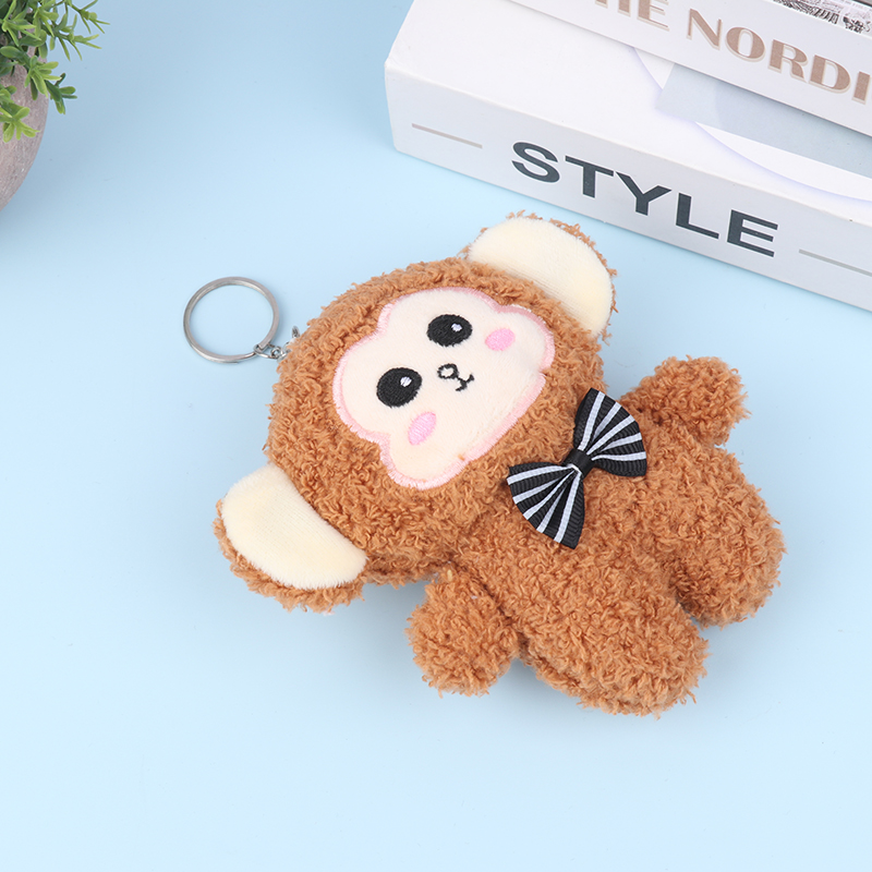Kawaii Cartoon Monkey Plush Toys Cute Stuffed Animal Doll Keychain ...