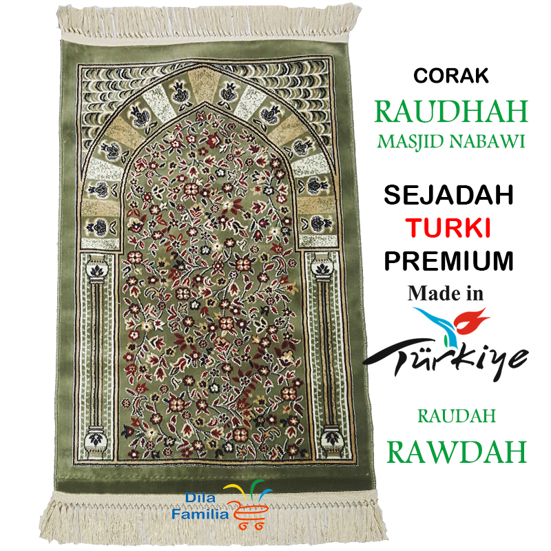 Sejadah Turki Raudhah Tebal Bunga Corak Raudah Masjid Nabawi Madinah ...