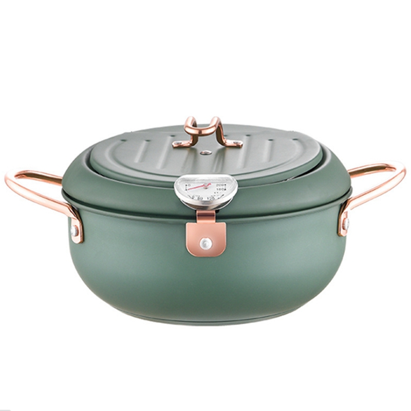 Tempura Frying Pot, Japanese Style Mini Deep Fryer Pan Stainless Steel ...