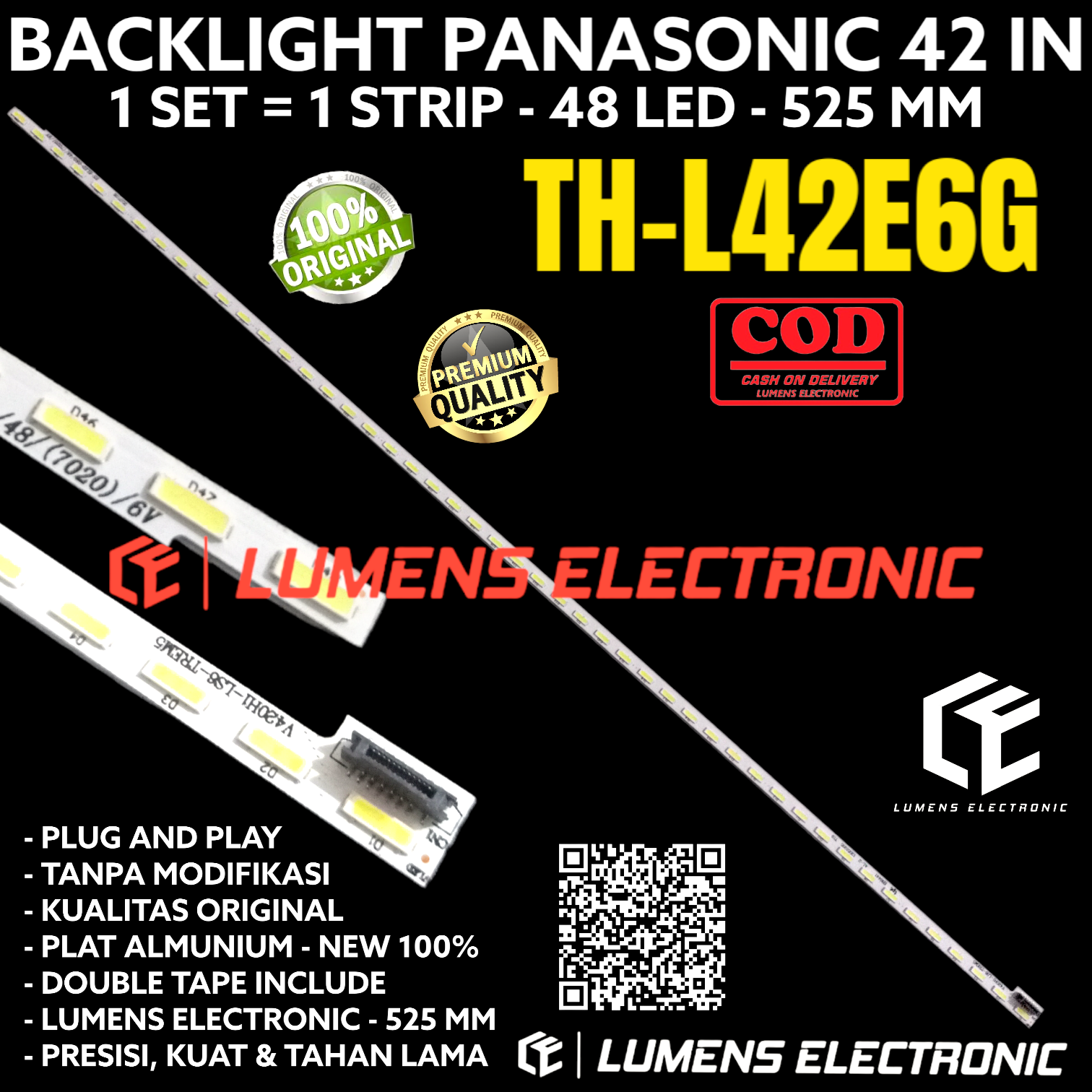 BACKLIGHT TV LED PANASONIC 42 INC TH-L42E6G TH L42E6G LAMPU BL L42 SMD ...