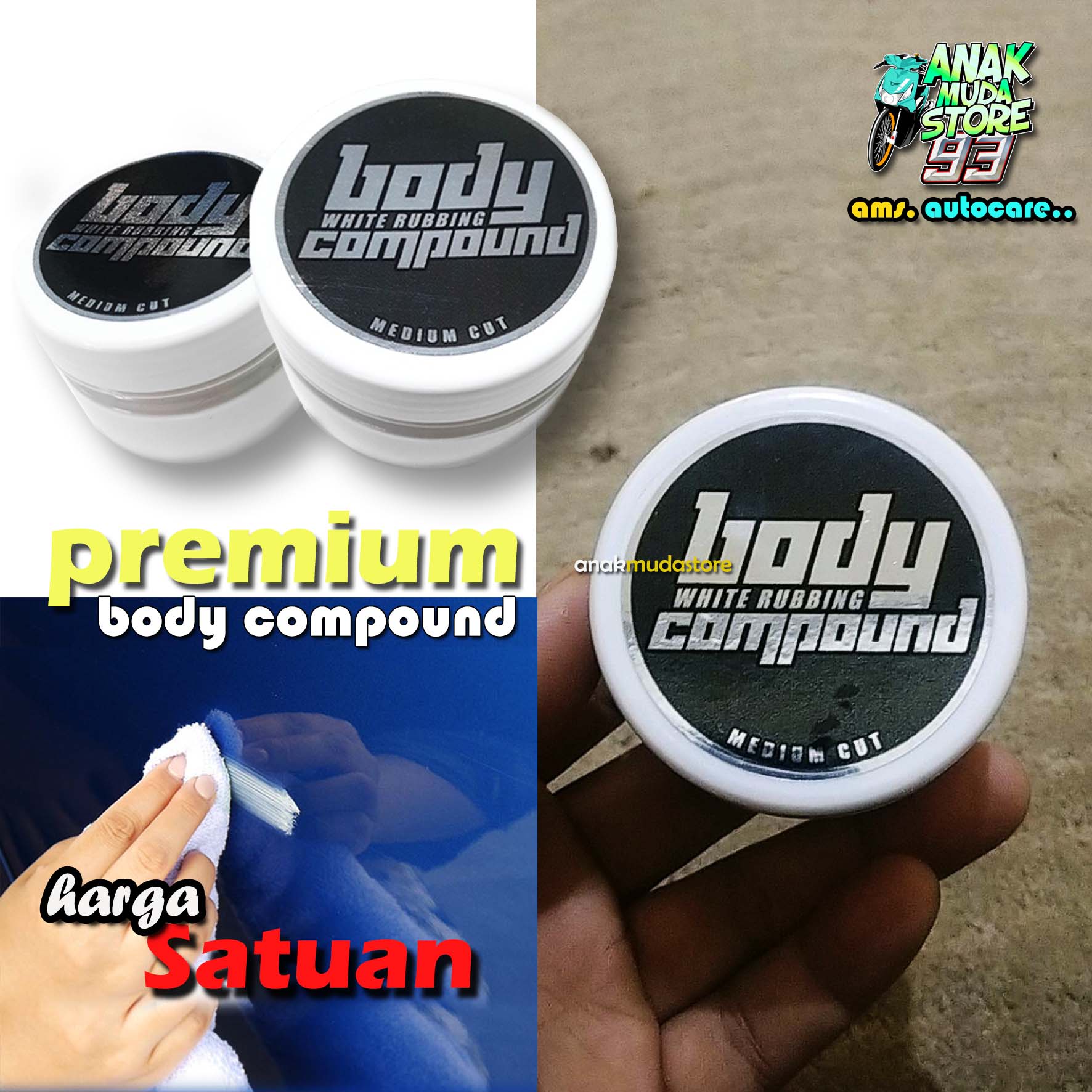 SCRATCH REPAIR KIT BODY Compound Krim Kompon Penghilang Baret Lecet ...