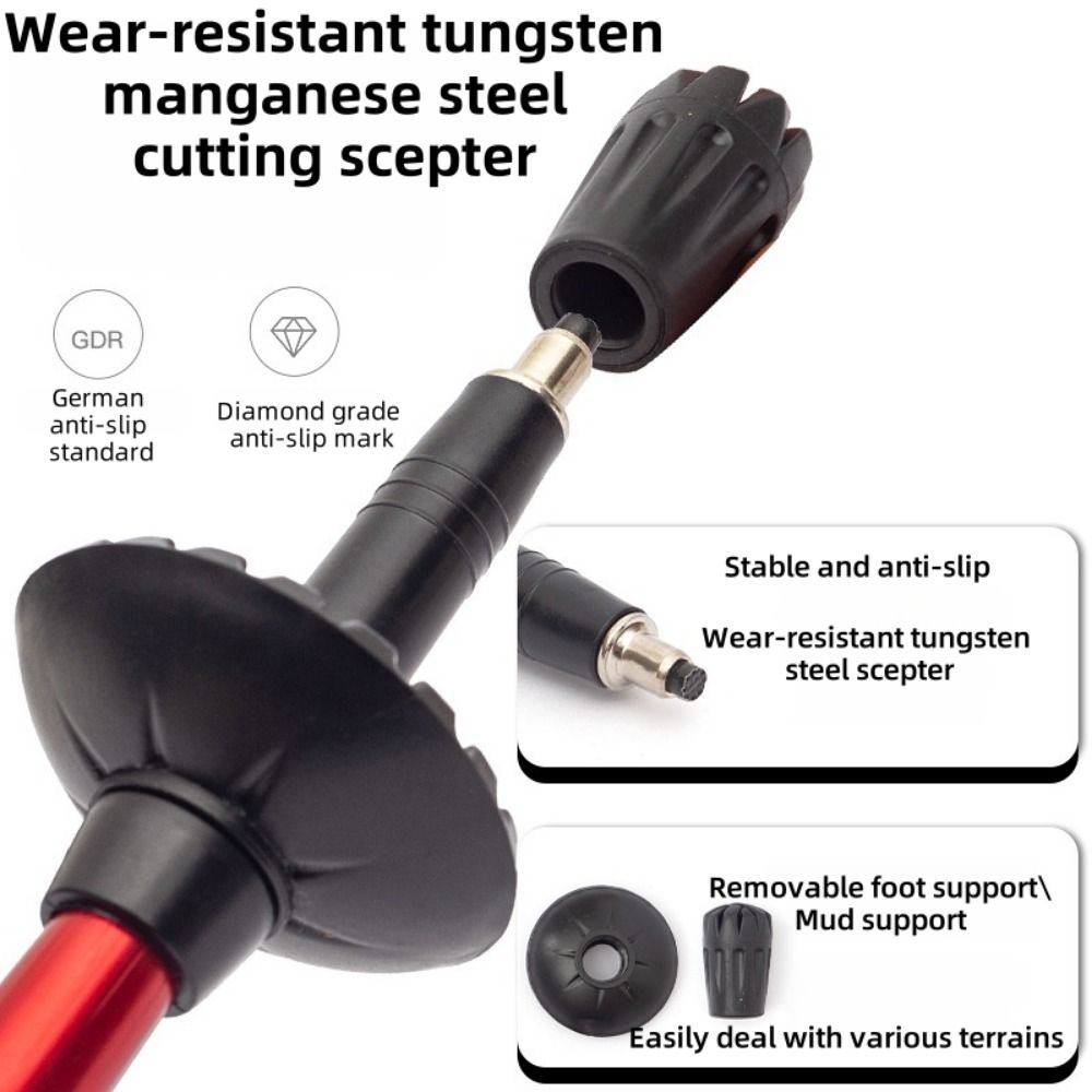 Expandable Aluminum Outdoor Trekking Poles EVA Quick Adjustable Locks ...