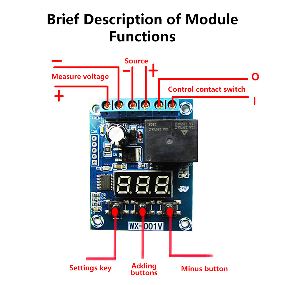 Voltage Module Dc 12v Low Voltage Cut Off Charge Discharge Protection ...