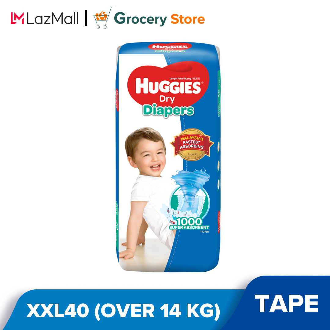 Huggies Dry Tape Diapers XXL38 (1 Pack) Absorbent diapers for baby | Lazada