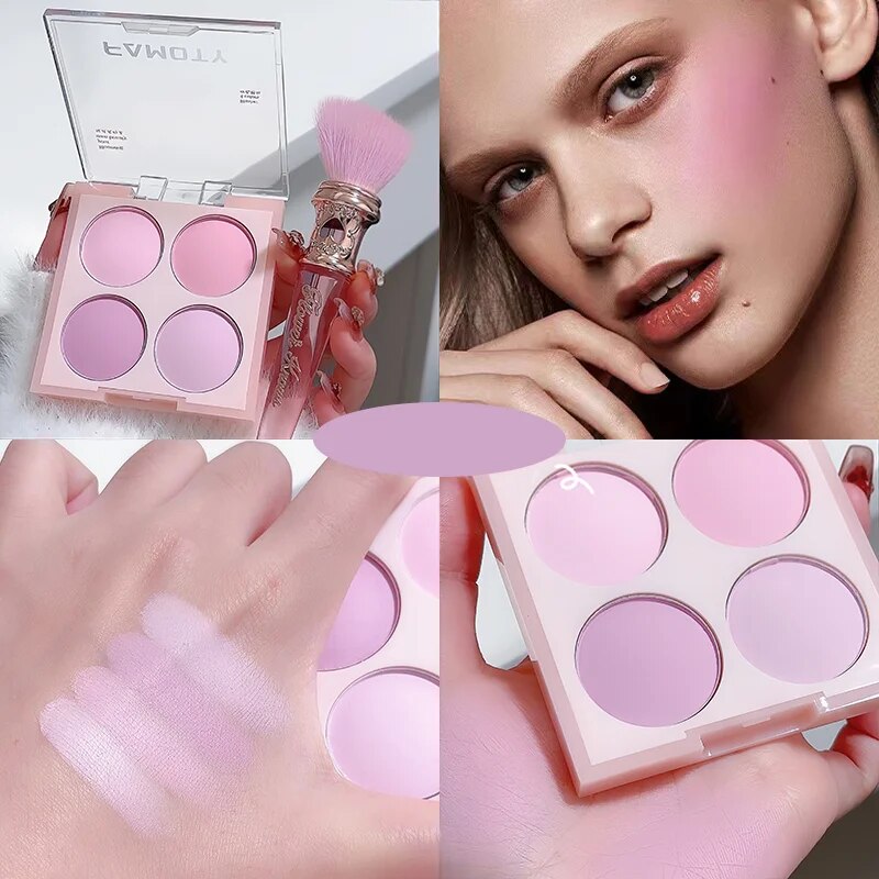 4 Colors Blush Powder Face Makeup Sweet Warm Colors Matte Cheek Powder ...