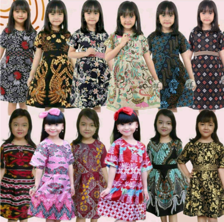 Dress batik Anak perempuan umur 2-5 Tahun - Motif batik bervariasi ...
