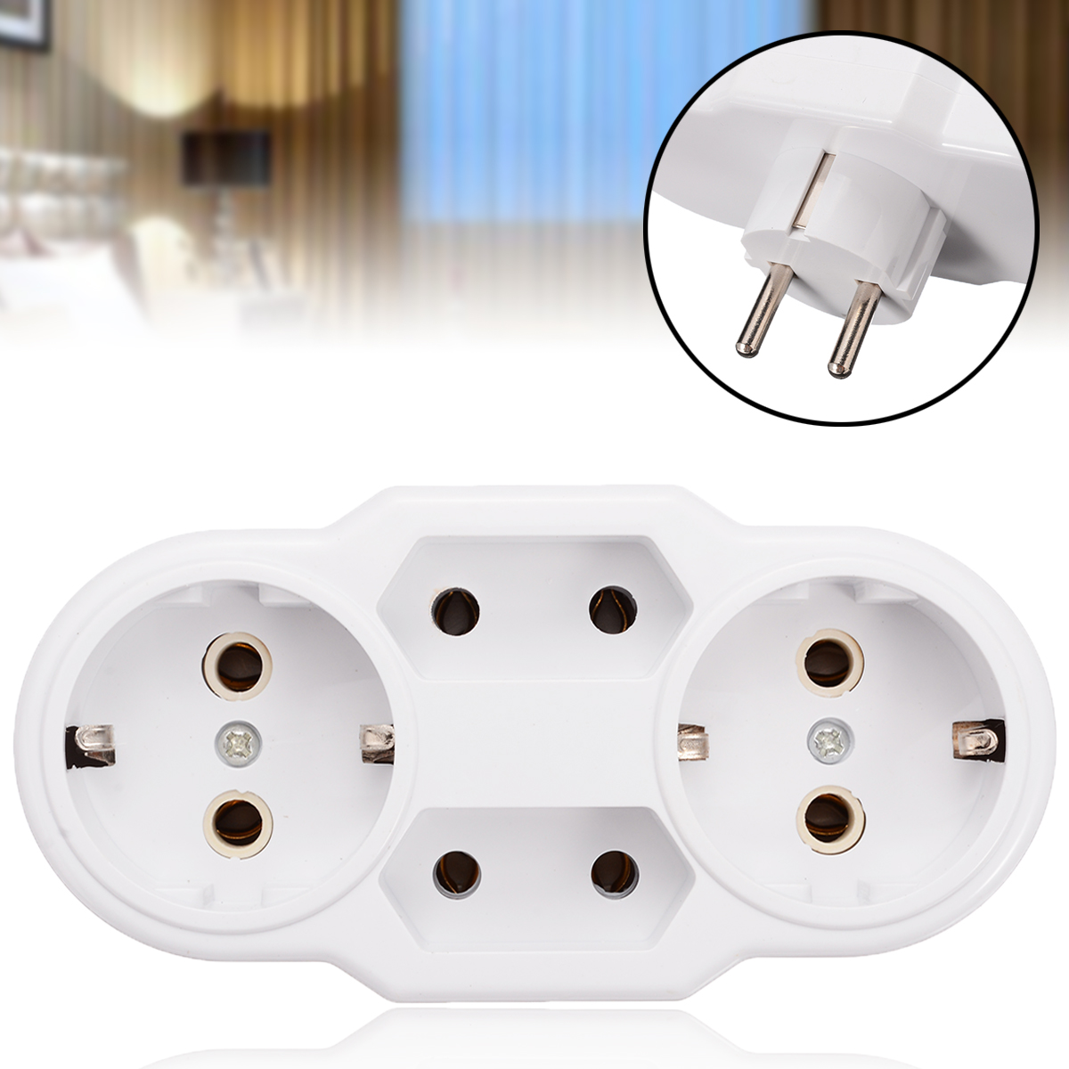 【LuxeGlow】Multiple Plug Power Distribution Adapter EU Standard Multiple ...