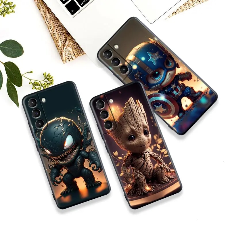 Baby Cute Marvel Venom Groot Silicone Case For Samsung Galaxy S24 S23 ...