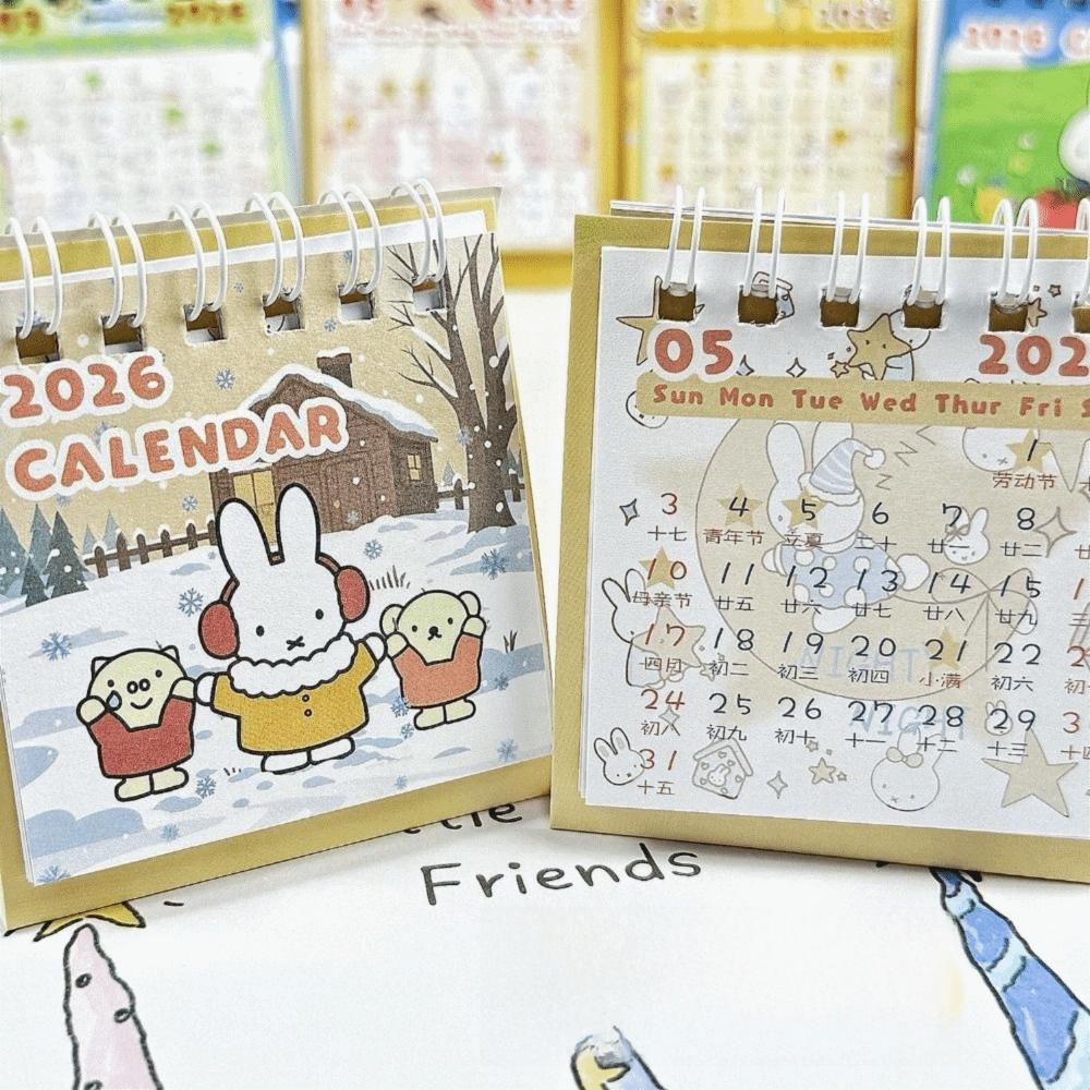 Cute Mini 2026 Miffy Desk Calendar Portable Schedule Mark Schedule ...