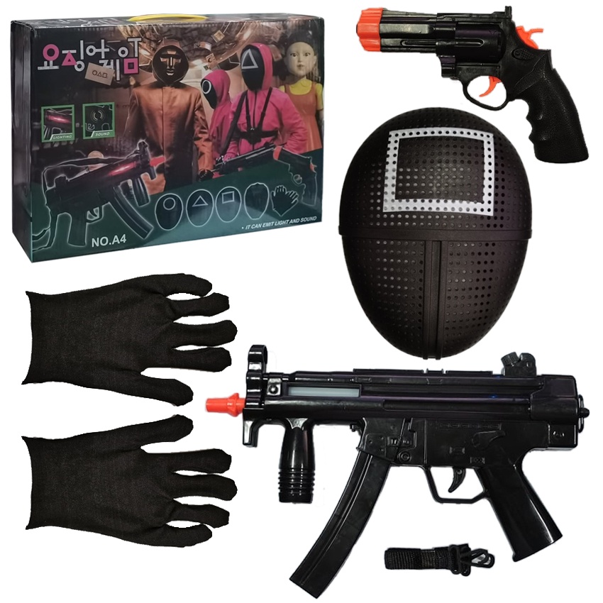 Squid Game Kids Toy MIni Outdoor Game LIght and Sound Toy Gun Gloves ...