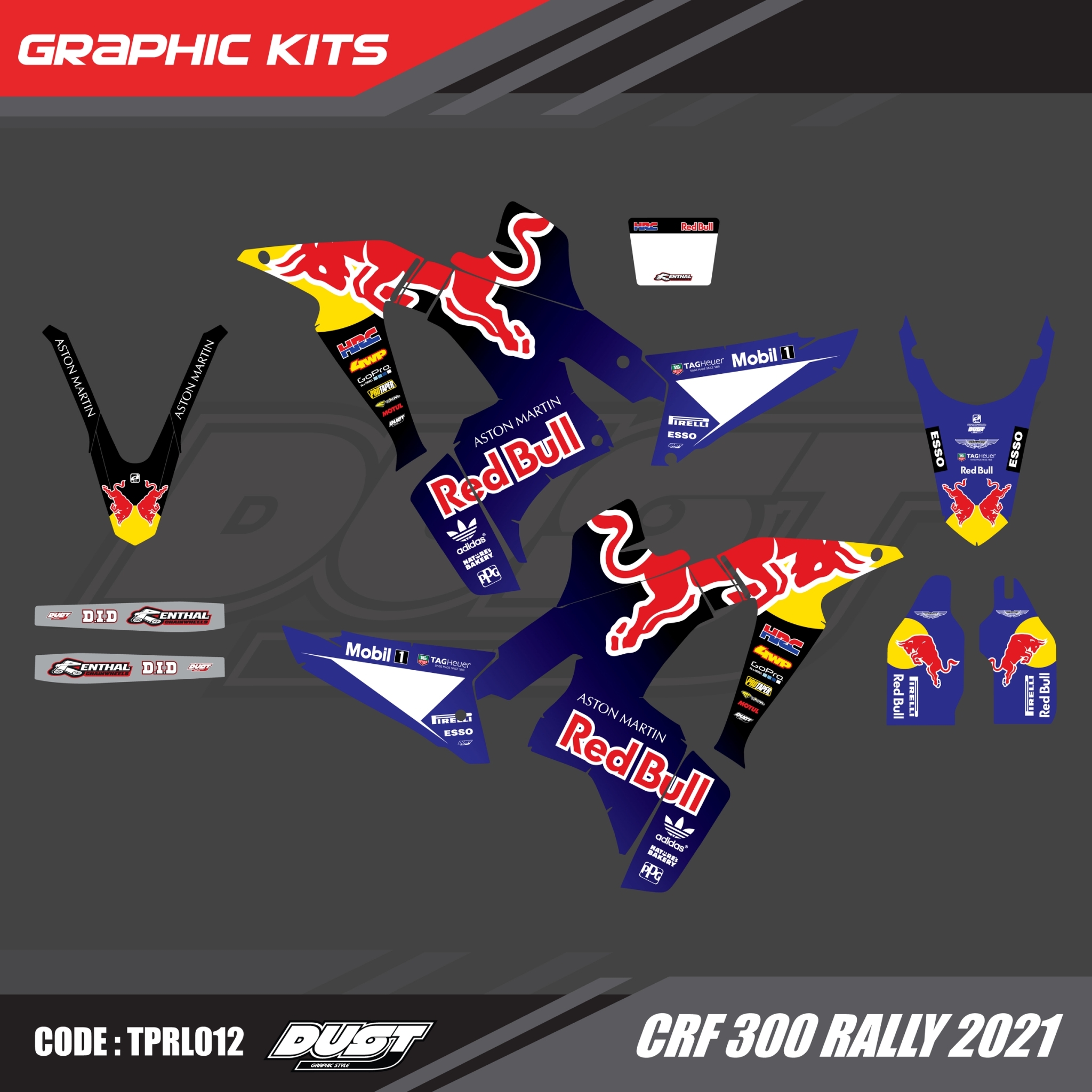สติ๊กเกอร์วิบาก Honda CRF 300 Rally ทั้งคัน Graphic kit สติ๊กเกอร์ ...