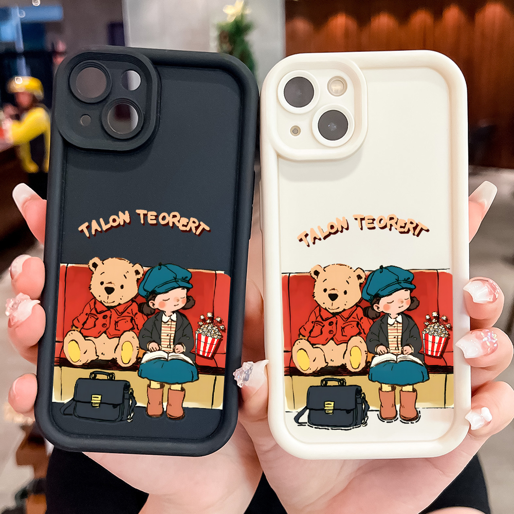 AMORVOR for OPPO Reno 2 Back Cover Cartoon Bear and Girl Fashionable ...