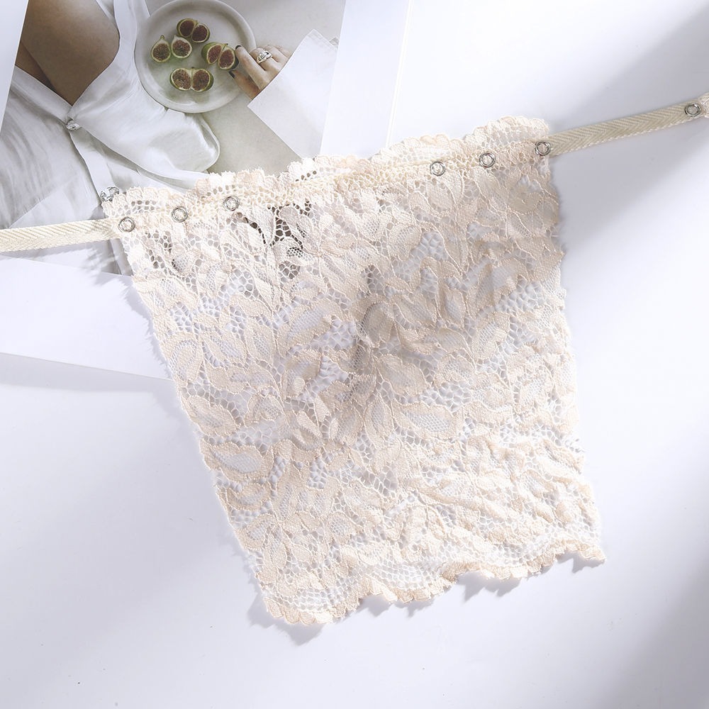 QINJUE Lace Bra Wrapped Chest Anti-Exposur Tube Top Fashion Cover Up ...
