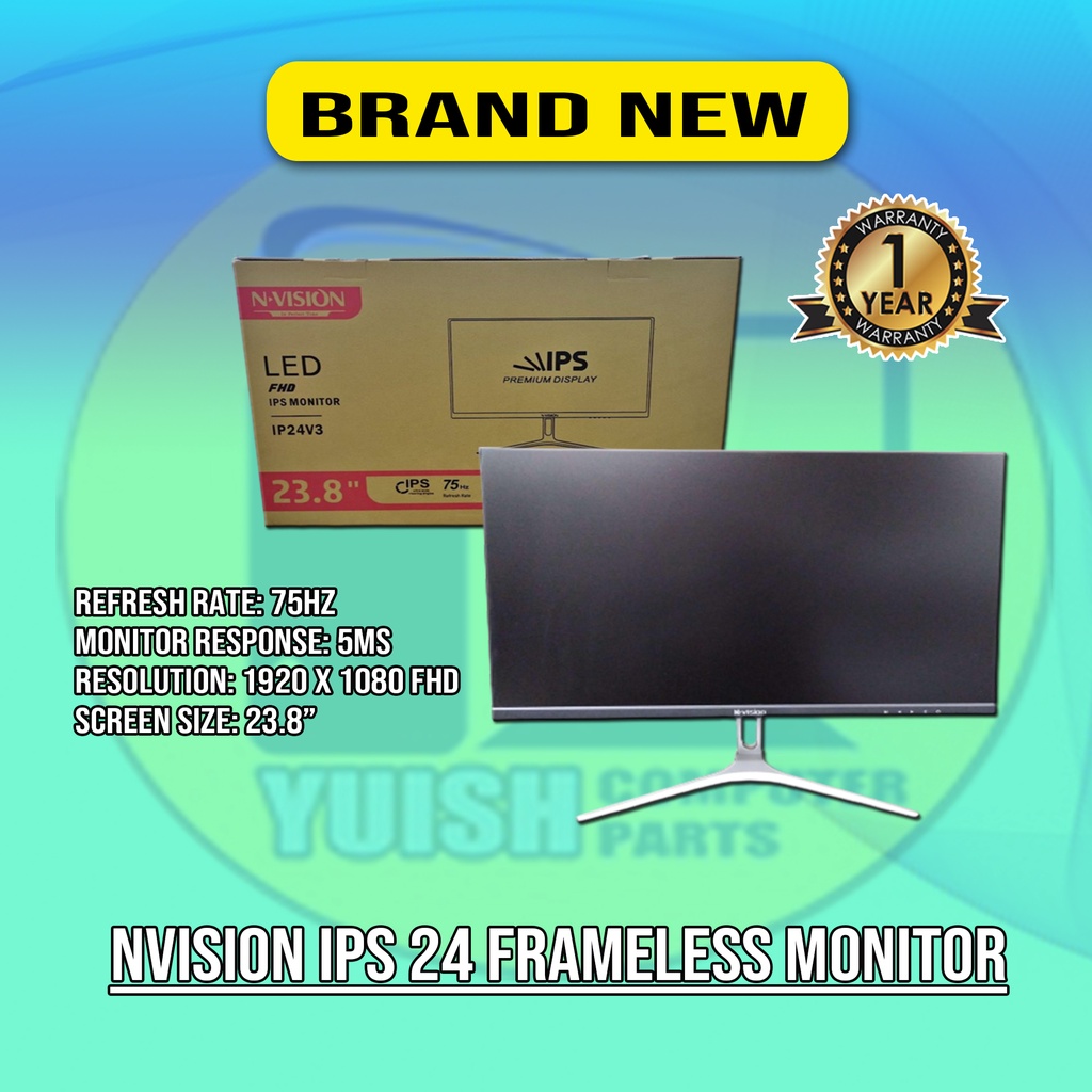 NVISION 24 IPS FRAMELESS MONITOR | Lazada PH