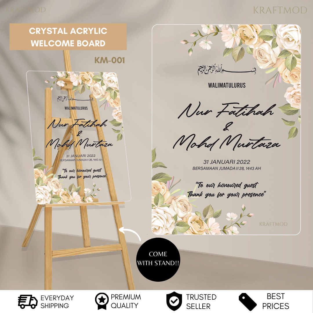 Customade Transparent Acrylic Wedding Board with Stand Wedding Card ...