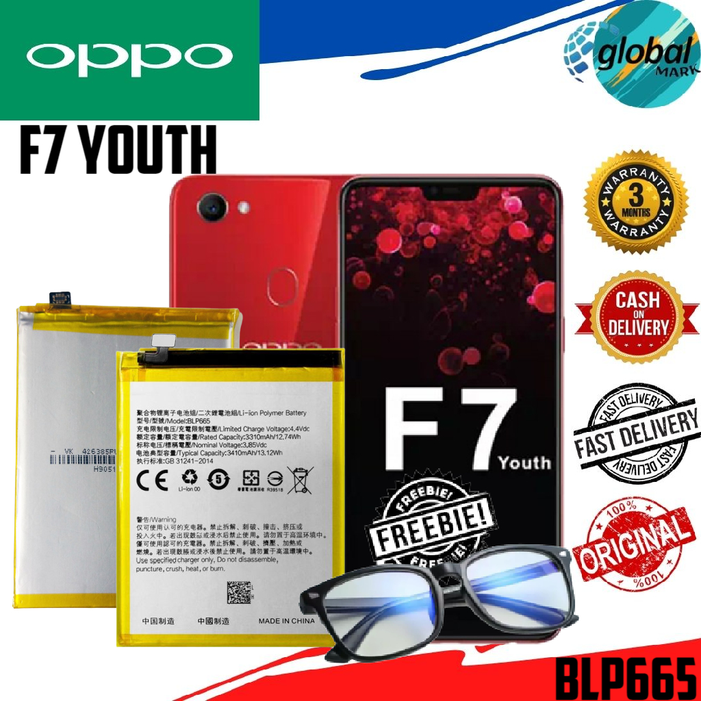 OPPO F7 Youth Battery Original Model BLP665 Capacity (3410mAh) | Lazada PH