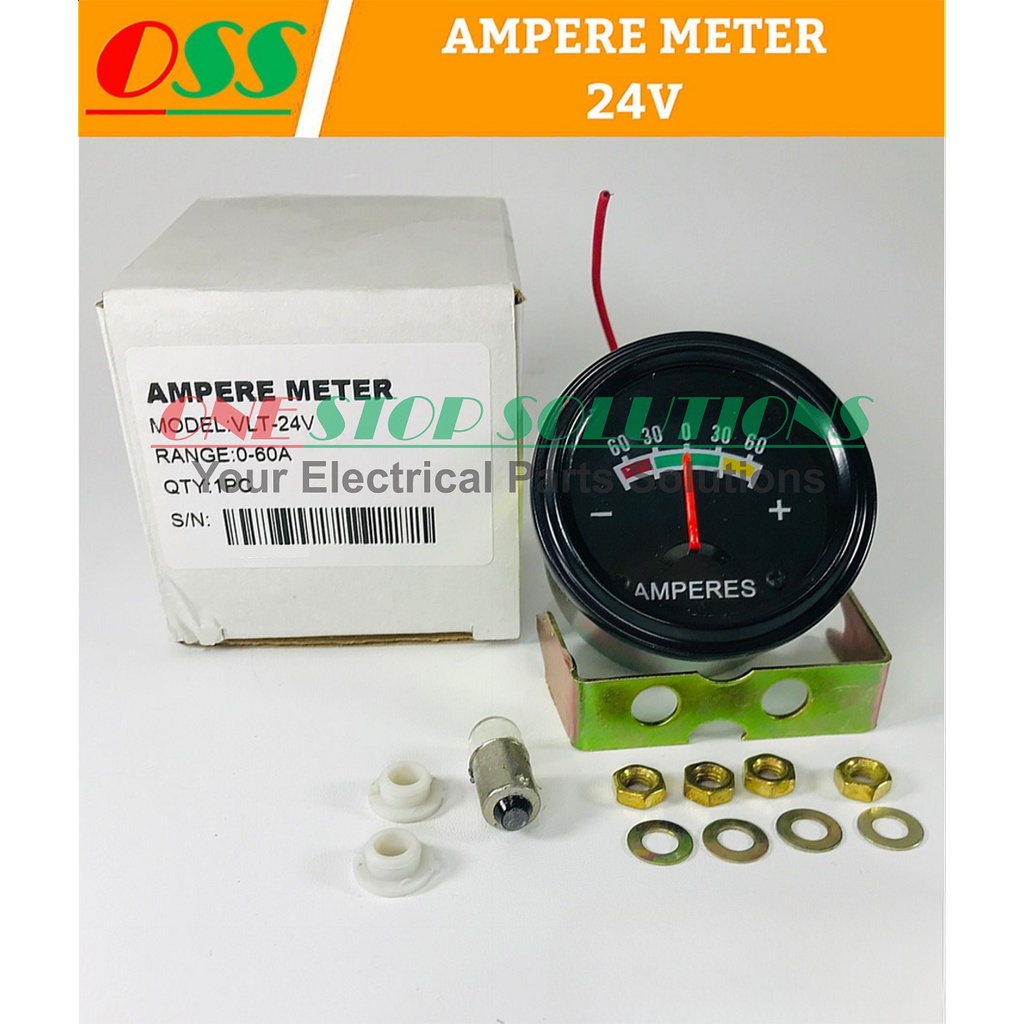 AMPERE GAUGE 24V VDO VLT-24V RANGE 0-60A 60A AMPERE GAUGE METER ...