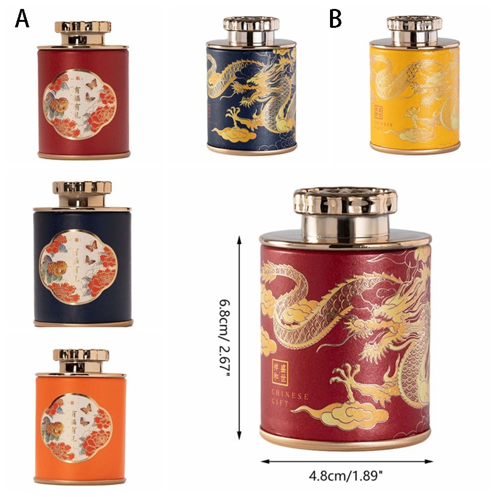 2024 Dragon Paper Empty Tea Tin Can Mini Small Tea Packaging Box ...