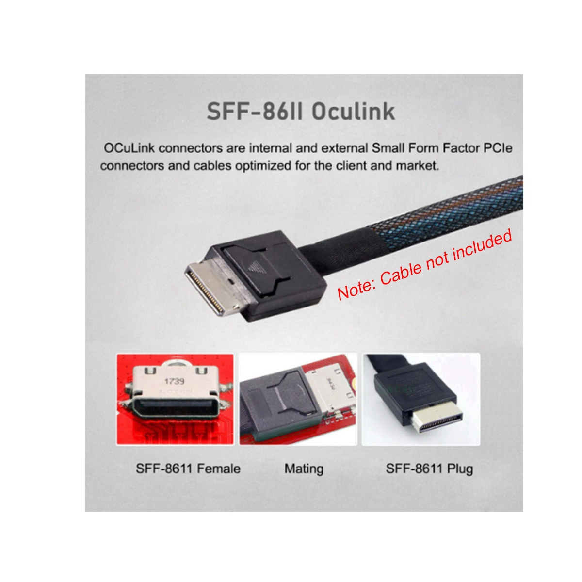 PCIe to SFF-8611 Adapter,Oculink SFF-8611 to PCIe PCI-Express 16X 4X Adapter with SATA Power ...
