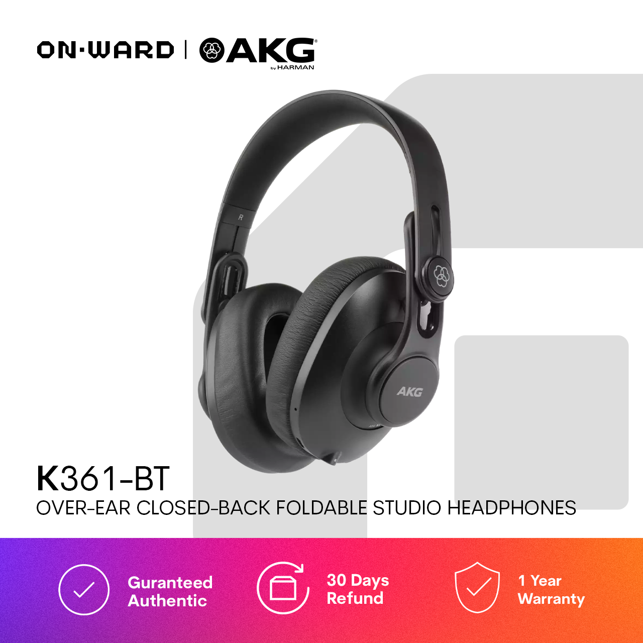 AKG K361-BT Over-Ear Closed-Back Foldable Studio Headphones With Bluetooth | Lazada PH
