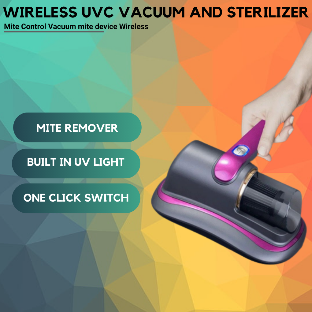 Cordless Dust Mite Vacuum Powerful Suction Bed Vacuum Sofa Vacuum Mite ...