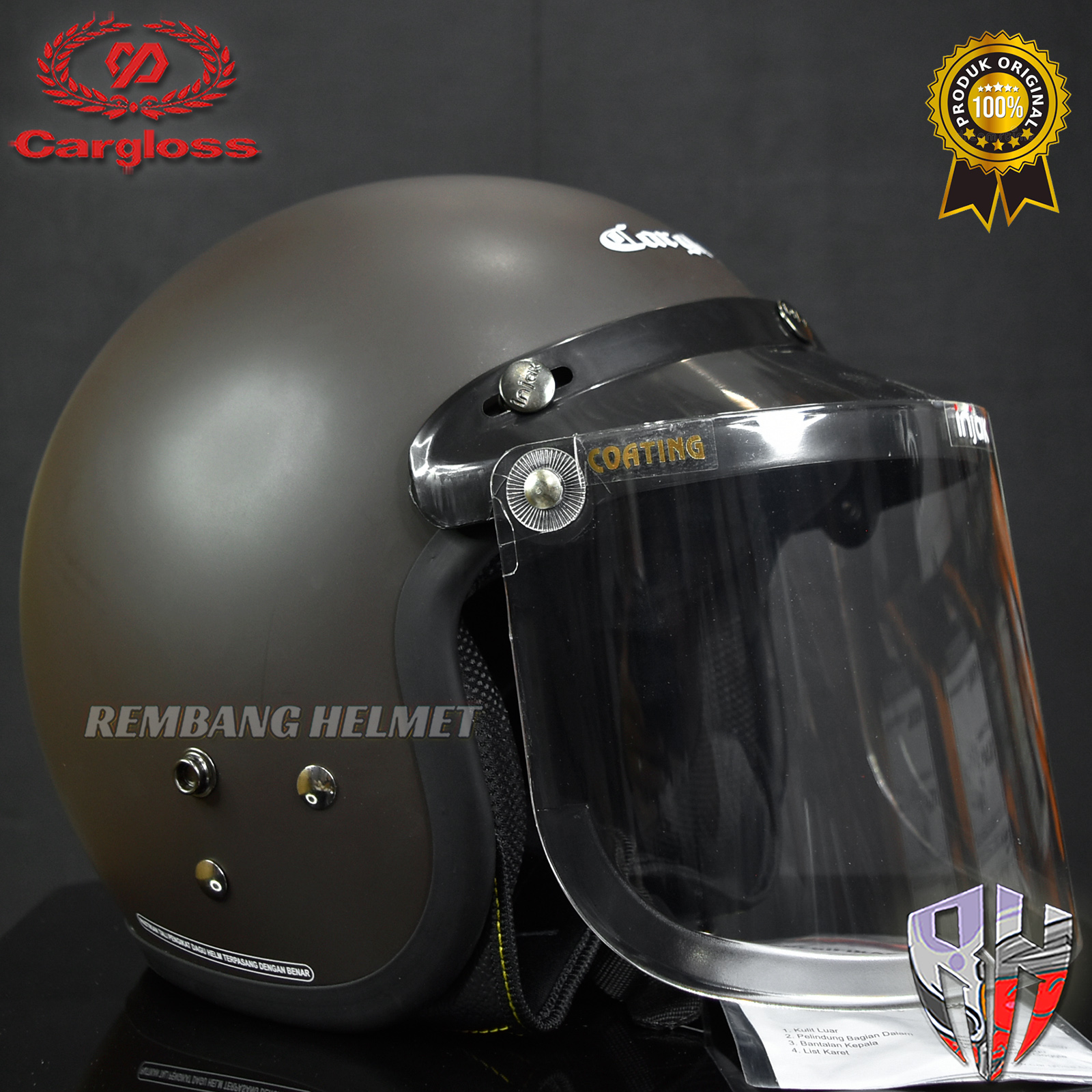 HELM CARGLOSS CFM SOLID ORIGINAL ESPRESSO BROWN | Lazada Indonesia