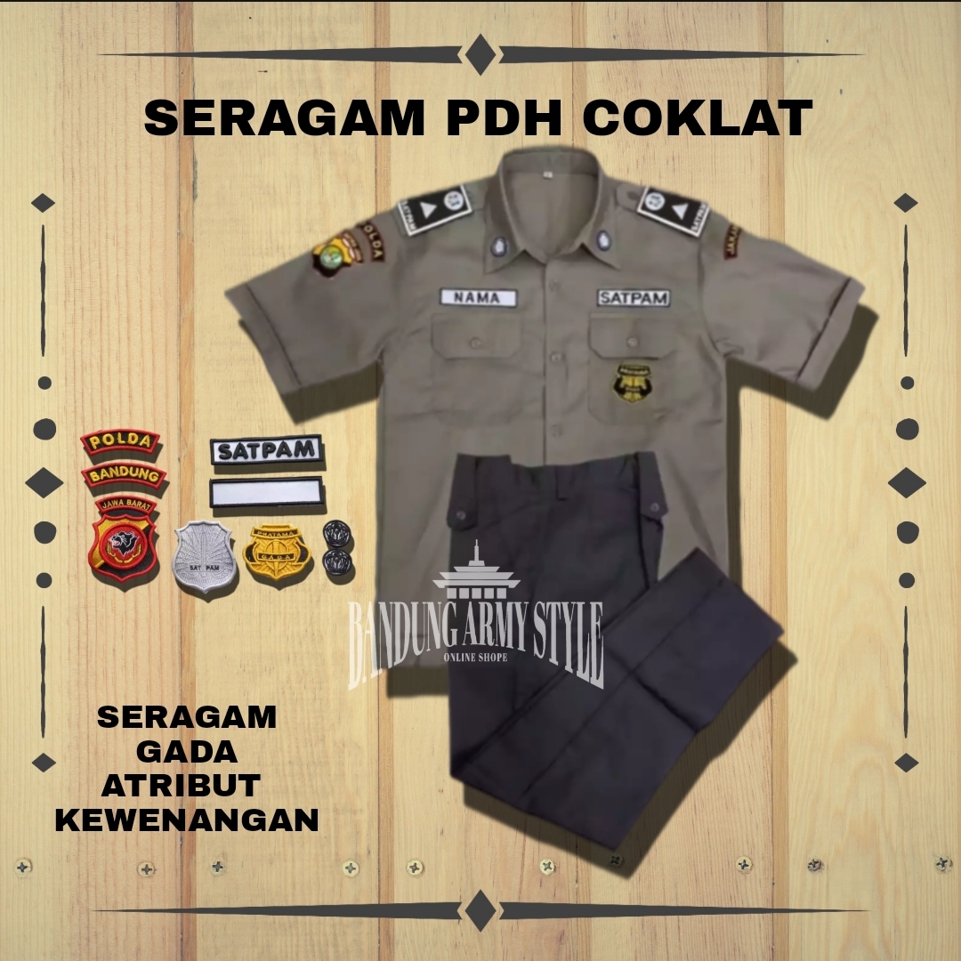 COD SERAGAM PDH SATPAM Seragam Security Coklat / Seragam security 2021 ...